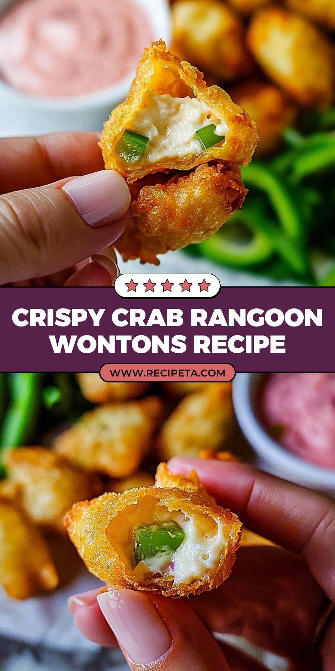 Crab Rangoon Delight: Creamy Filling in Crispy Wontons